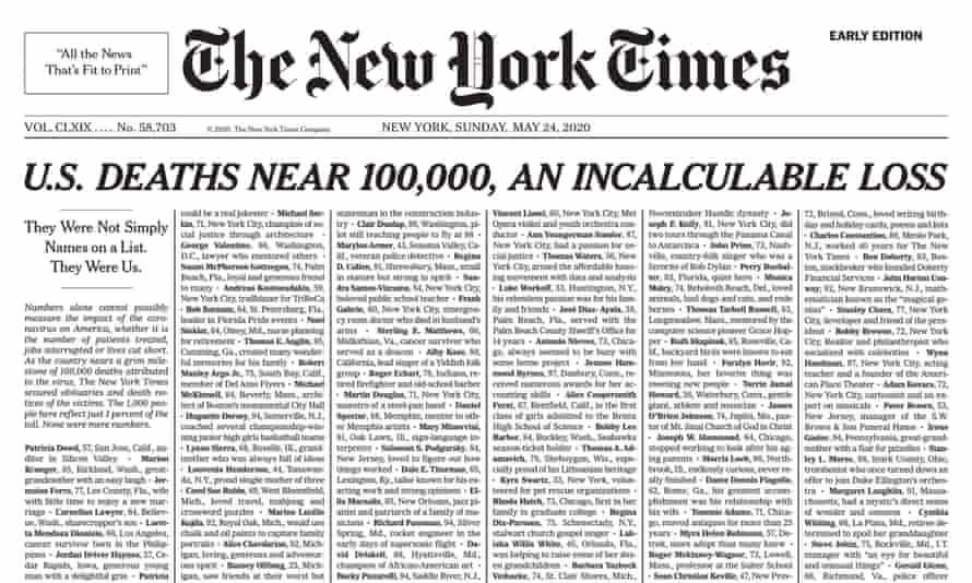 Incalculable Loss New York Times Covers Front Page With 1 000 Covid incalculable-loss-new-york-times-covers-front-page-with-1-000-covid