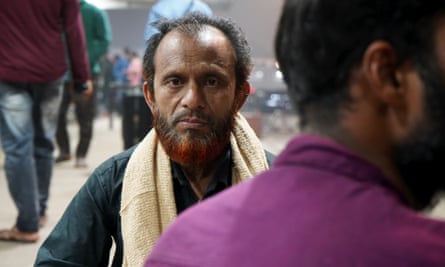 Portrait of a Bangladeshi man in a crowd