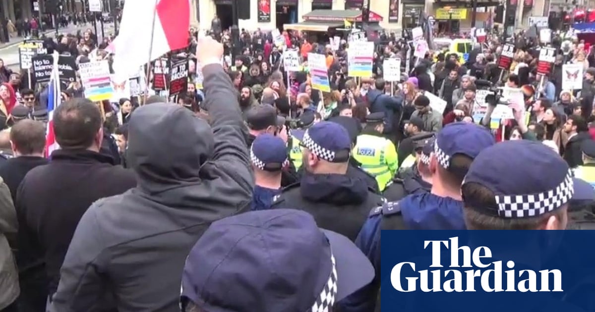 Far Right Britain First Supporters Clash With Anti Racist Demonstrators