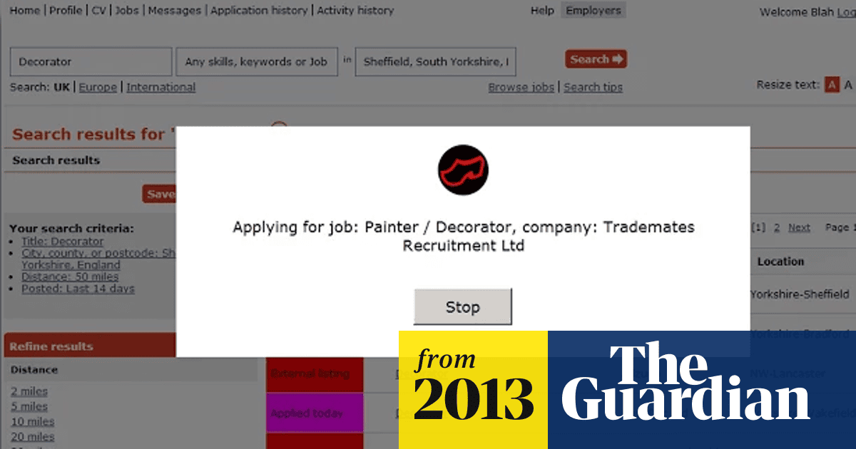 Jobseekers Site Spammed With Cvs By Activists Chrome The Guardian