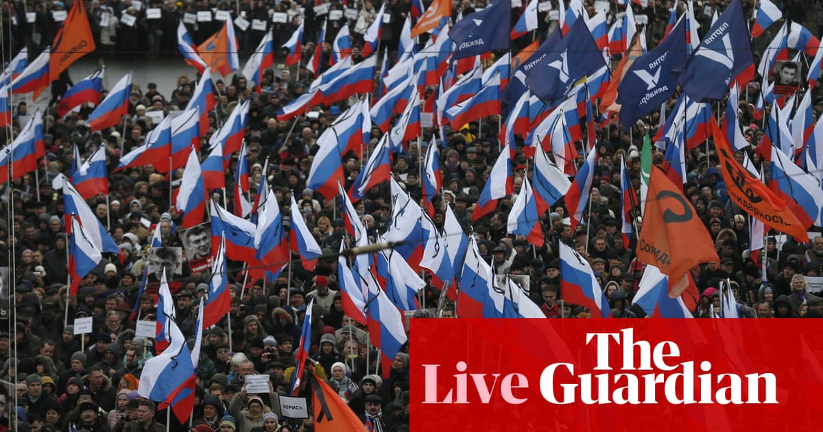 Boris Nemtsov Marchers In Moscow Honour Murdered Opposition Politician